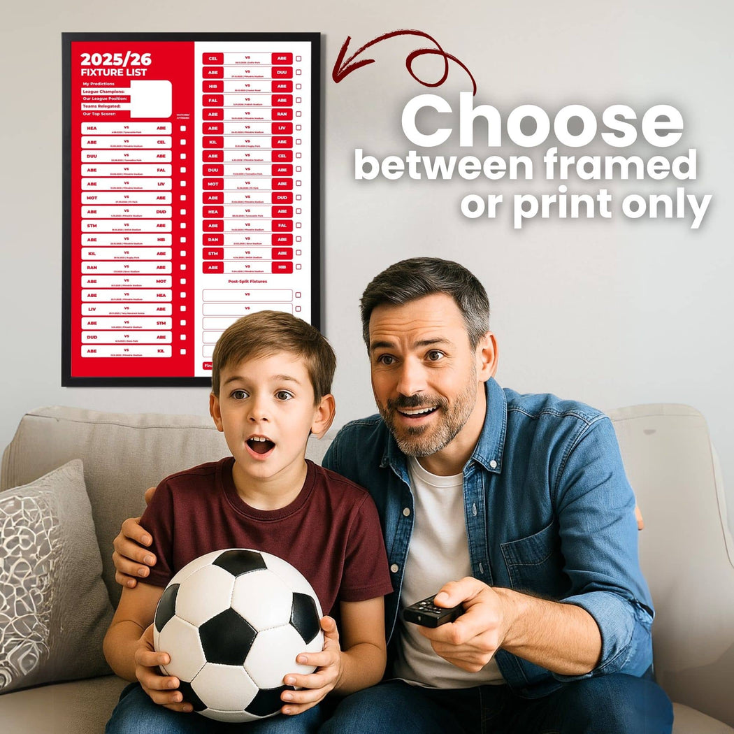 Scottish Premier League Clubs - 2025/26 Football Fixture Poster - A3 S ...