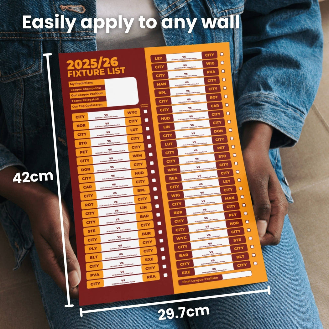 League 1 Clubs - 2025/26 Football Fixture Poster - A3 Size (29.7x42cm ...